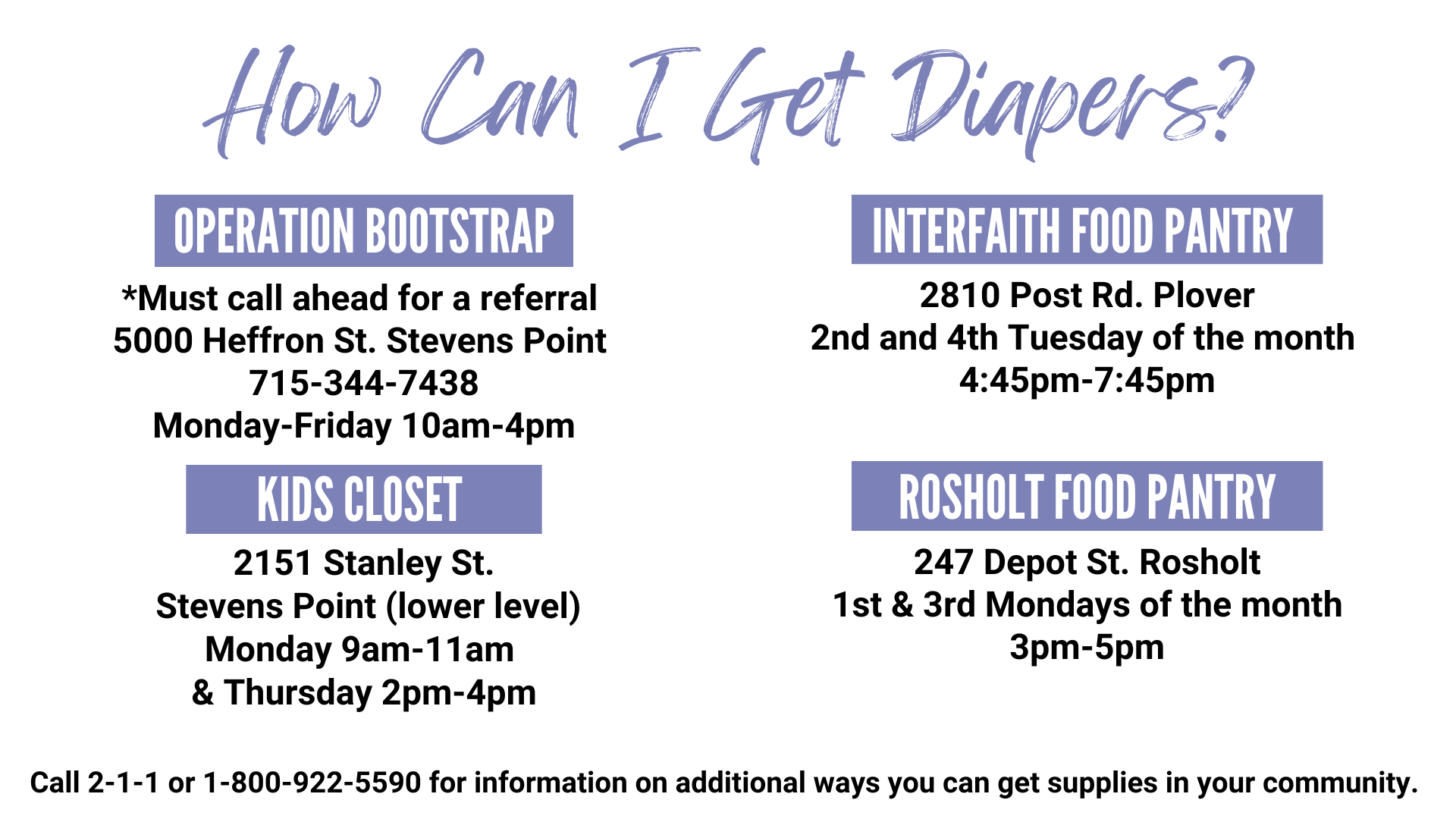 Community Diaper Drive | United Way of Portage County